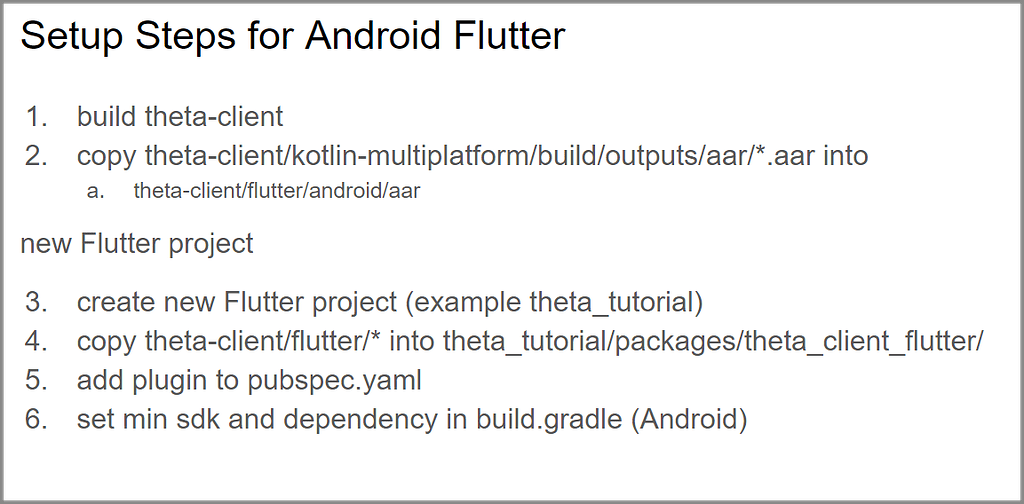 Theta Client New Flutter App From The Beginning Blank Editor To Android App Api Usage