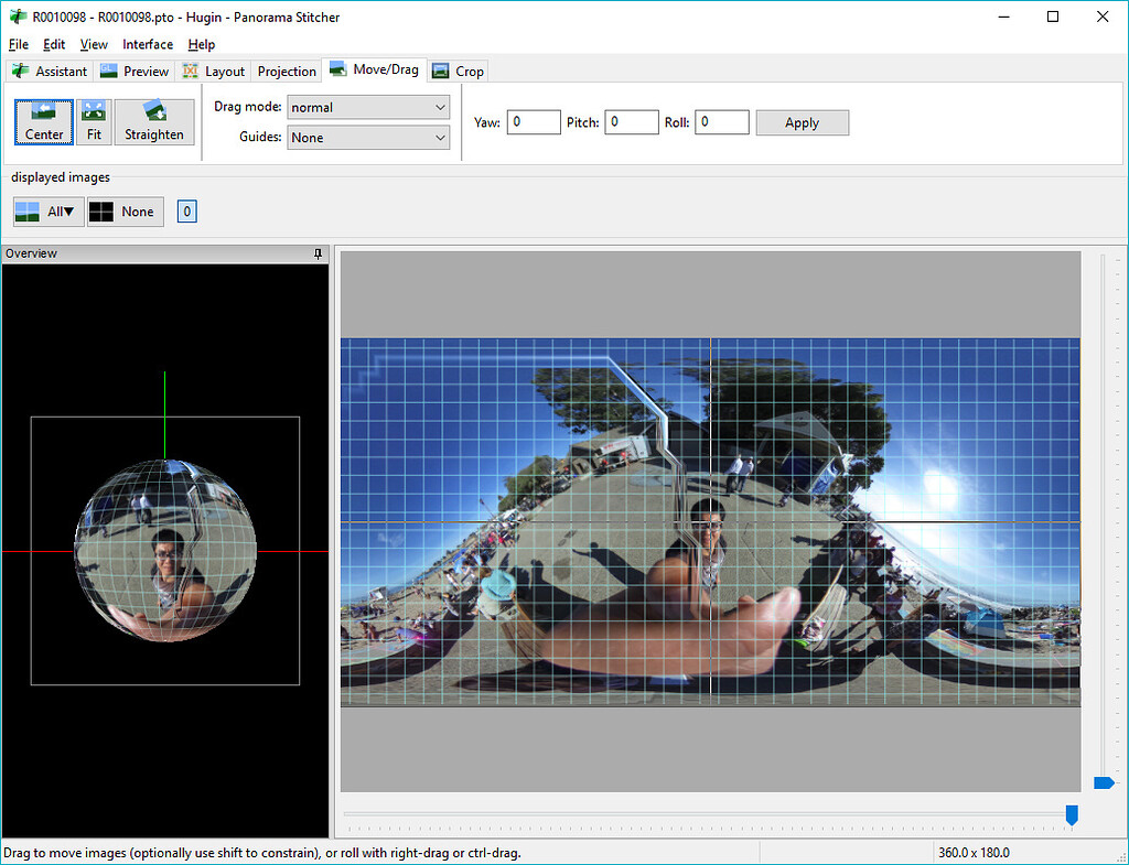 Hugin HowTo: Adjust THETA Image Tilt and Centering - 360 Media - Camera ...